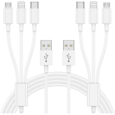 UmeFone 6 In 1 Multi Charging Cable 2Pack-6Ft Multi Usb Cable 3A Multi ...