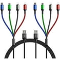 Multi Charging Cable, [10ft 2Pack] Fast Multi Charger Cable Braided 4 ...