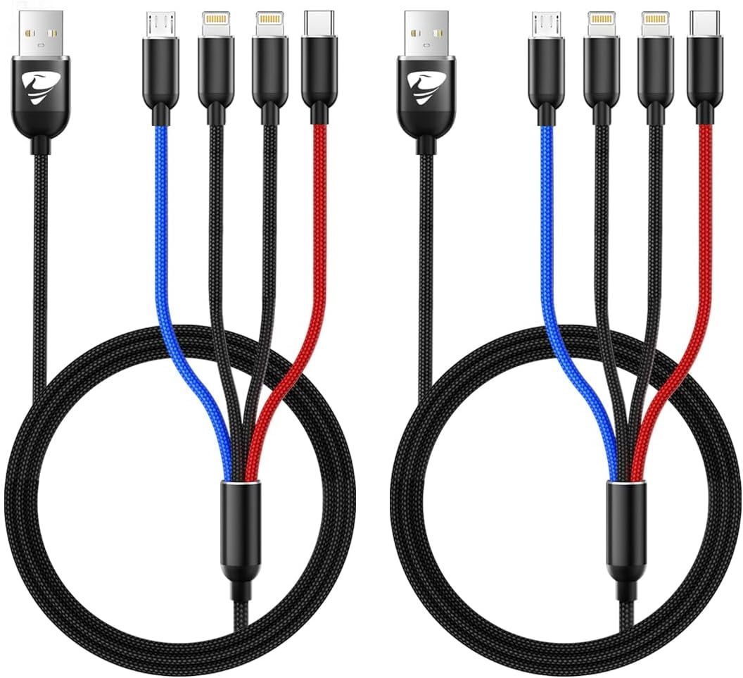Multi Charging Cable, 2Pack 3.5A Fast Multi Charger Cable 4 in 1 ...