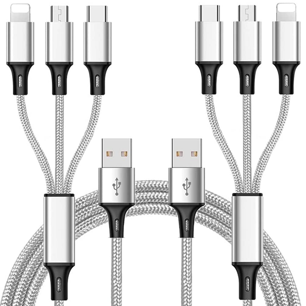 Multi Charging Cable, (2Pack 4FT) Multi USB Charger Cable Aluminum ...