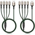 Multi Charging Cable 2pack 4ft Nylon Braided Universal 4 In 1 Multiple