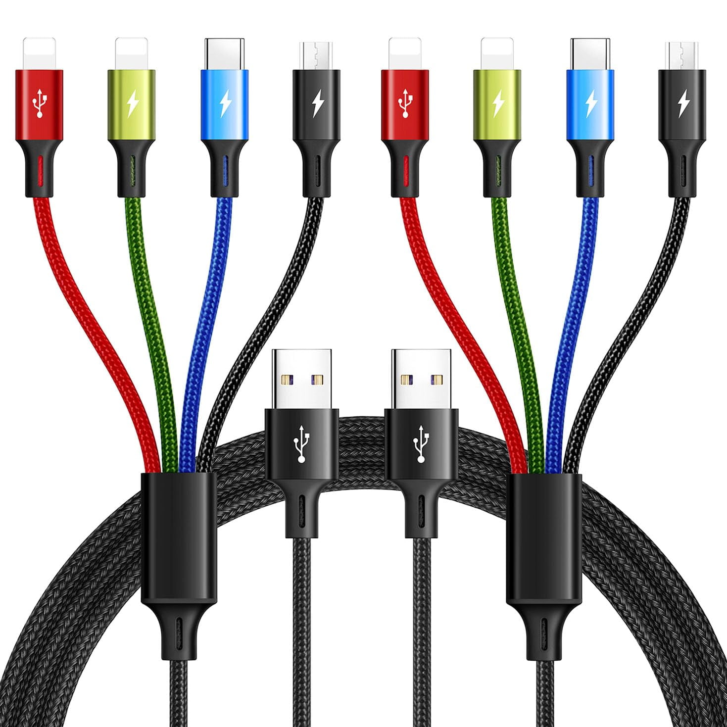 Multi Charging Cable,3.5A Multi Charger Cable,Braided 4 in 1 Charging ...