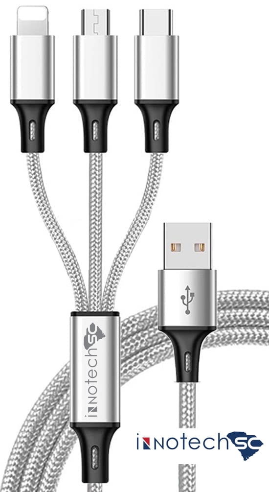 Multi Charging Cable, 4 ft Multi USB Charger Cable Aluminum Nylon 3 in ...
