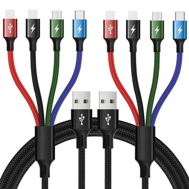 onn. 3-in-1 Multi-Tip USB Charging Cable, Type-C, Micro-USB, Lightning ...