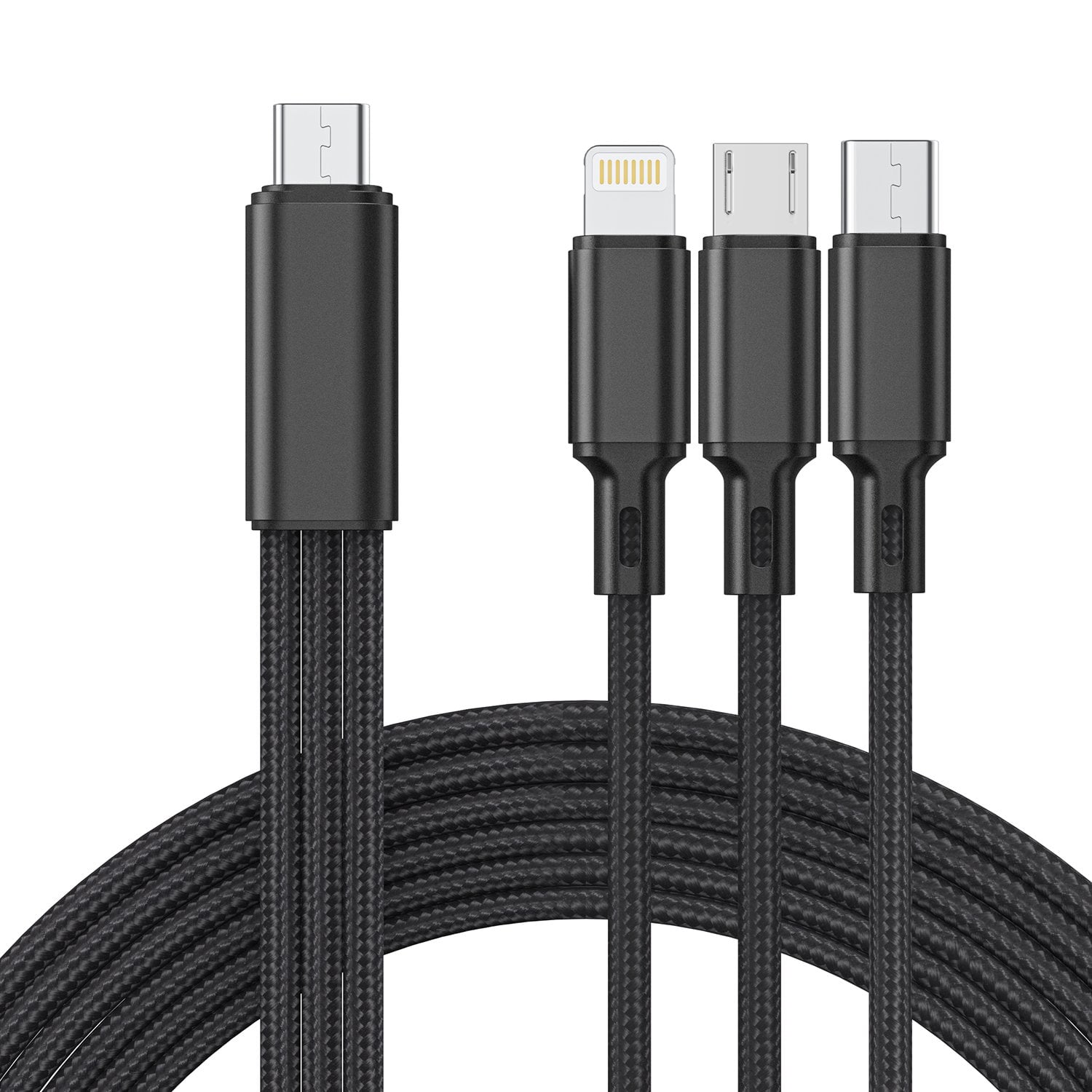 4FT Multi Charging Cable, 3 in 1 Fast Charger with USB C/Micro USB ...
