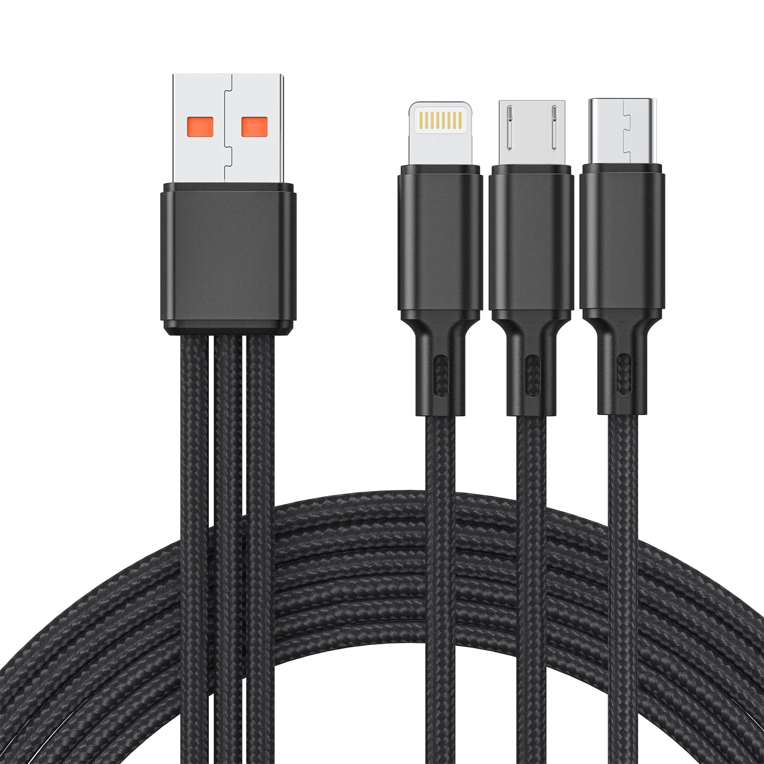 Cshidworld Multi Charging Cable 4ft, 3 in 1 Universal Nylon Braided ...