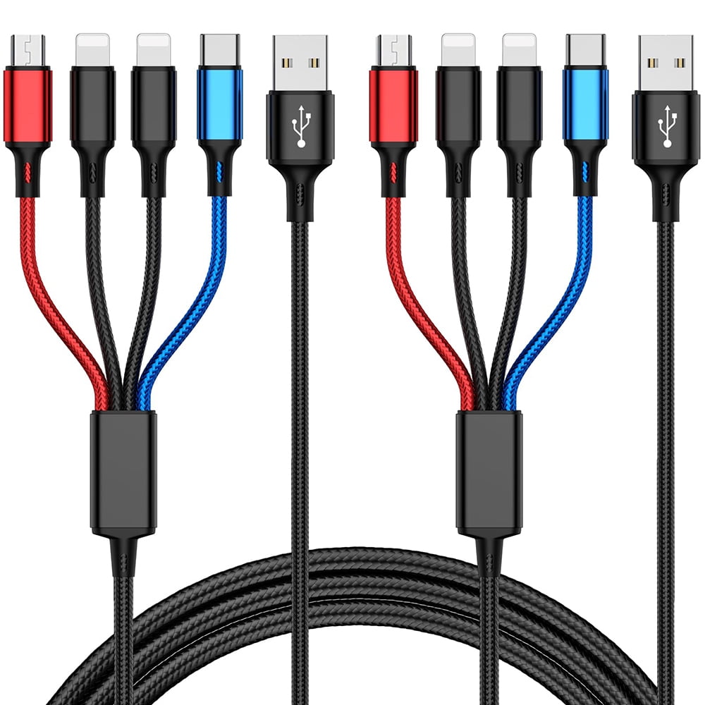 Multi Charging Cable,Multi Charger Cable Braided 4 in 1 Charging Cable ...