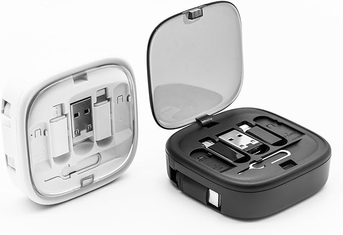 Multi Charging Cable Storage Box 2Pack, 3FT 60W Retractable USB C Cable ...