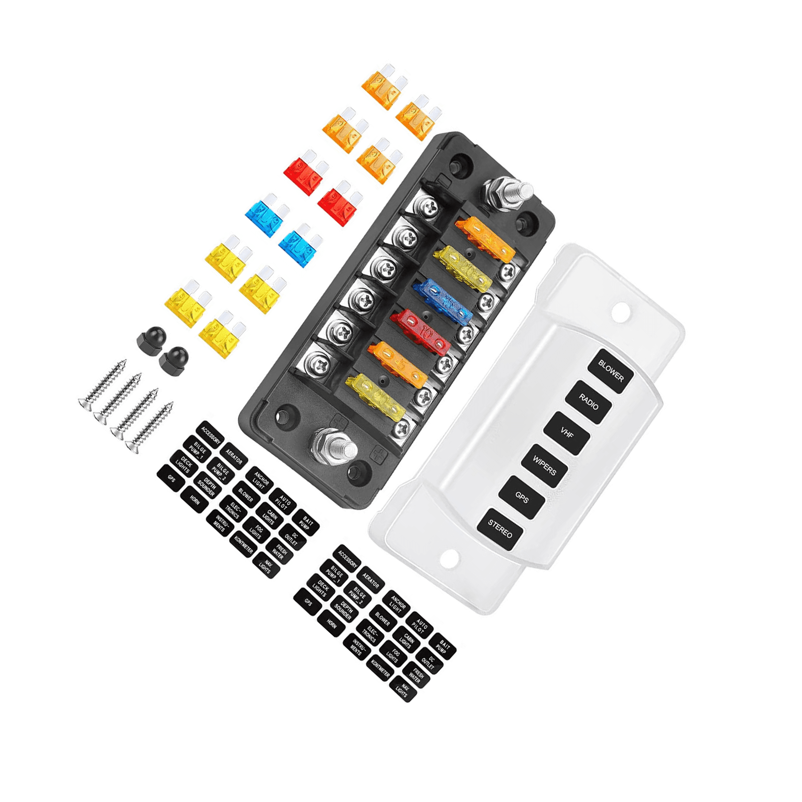 Multi Circuit Fuses Block Featuring LED Indicators High Current 6 ...