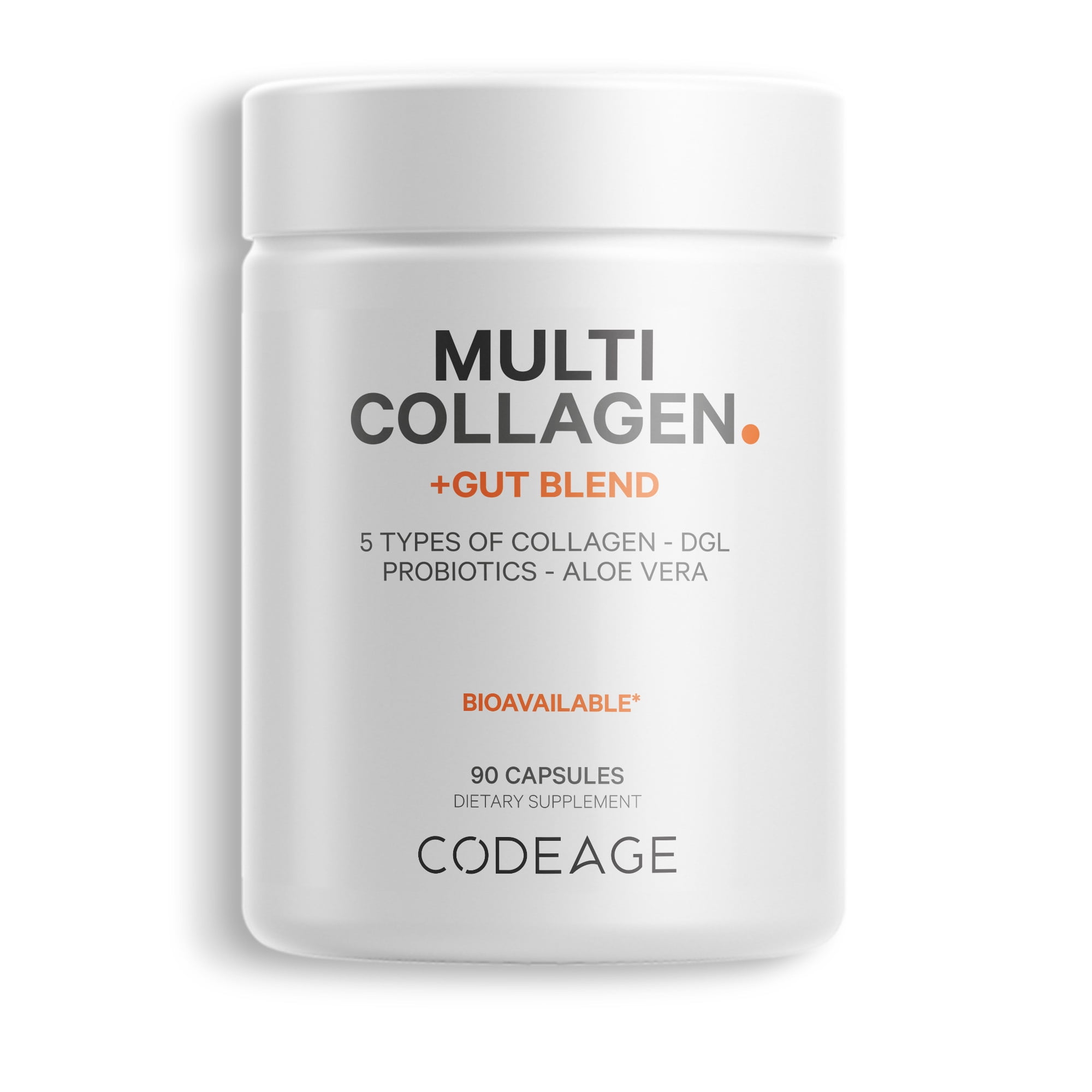 Codeage Multi Collagen Peptides Capsules + Organic Gut Health Blend ...