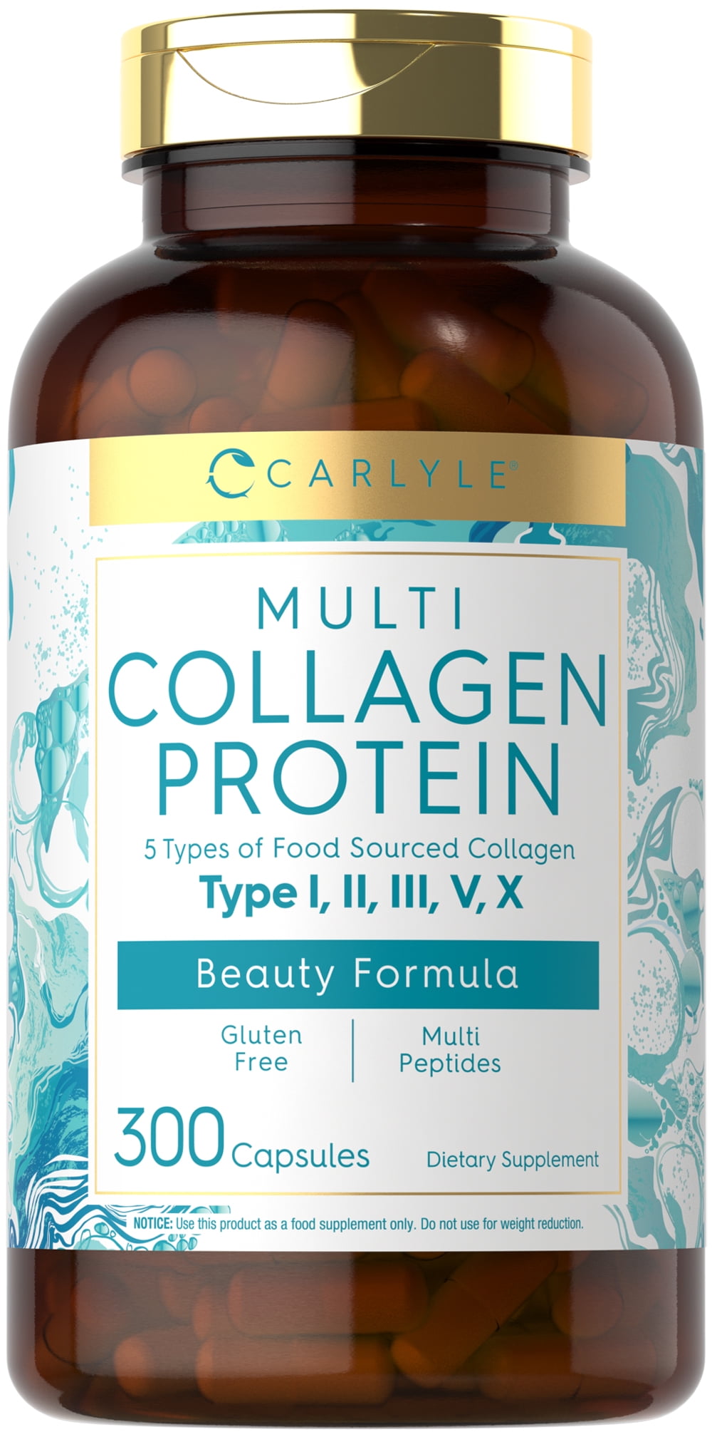 Carlyle's Multi Collagen Protein 2000mg, 300 Capsules, Type 1, 2, 3, 5 ...