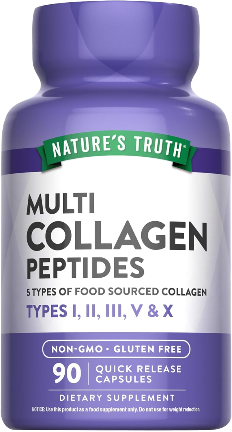 Nature's Truth Multi Collagen Protein, 90 Capsules, Hydrolyzed Collagen ...