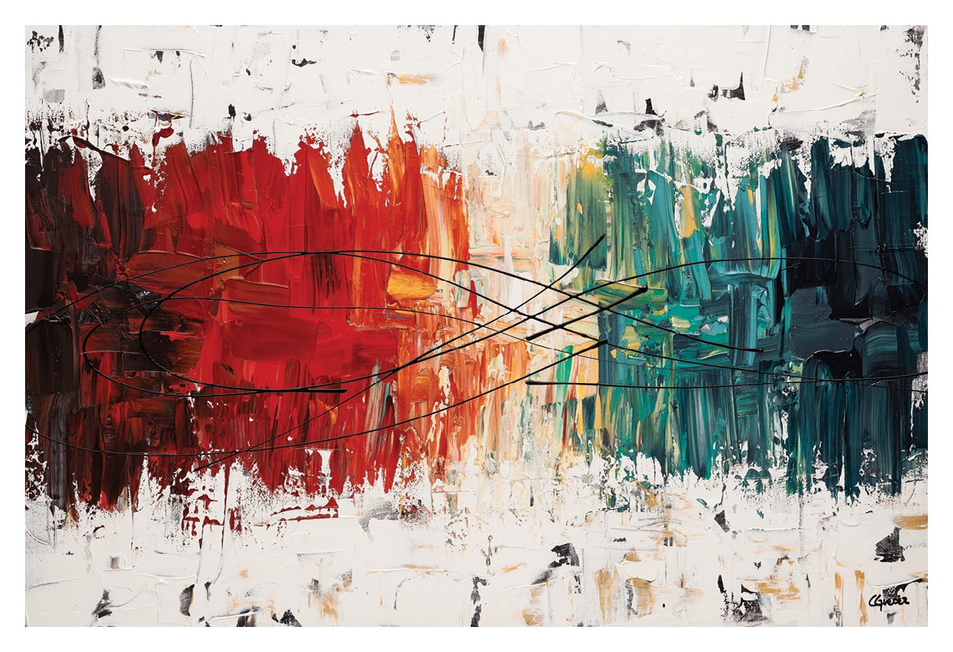 Multi-Color Abstract Spectrum Painting Reproduction Adult Decor; 1 - 18 ...