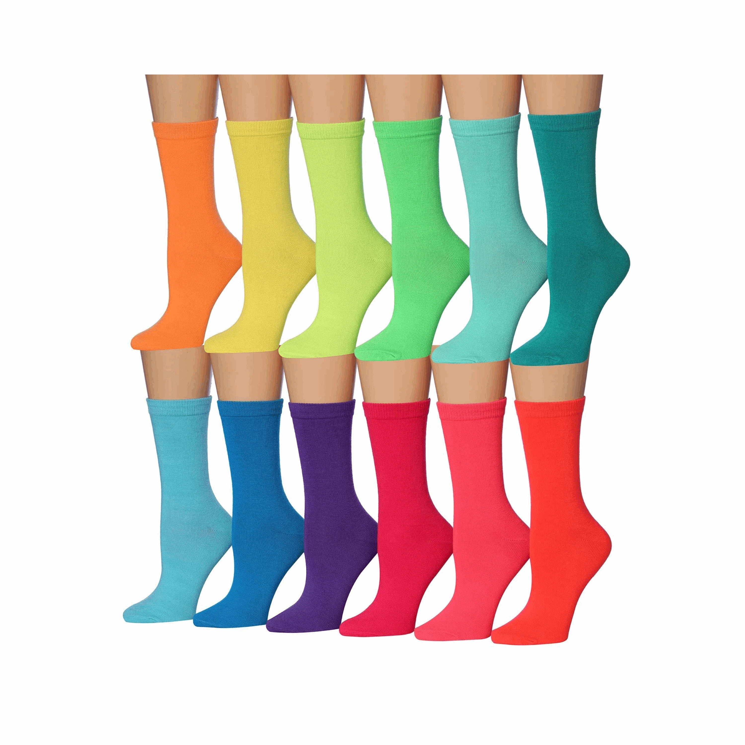 Tipi Toe Womens Soft & Stretchy Polyester Crew Socks – Casual & Dress ...