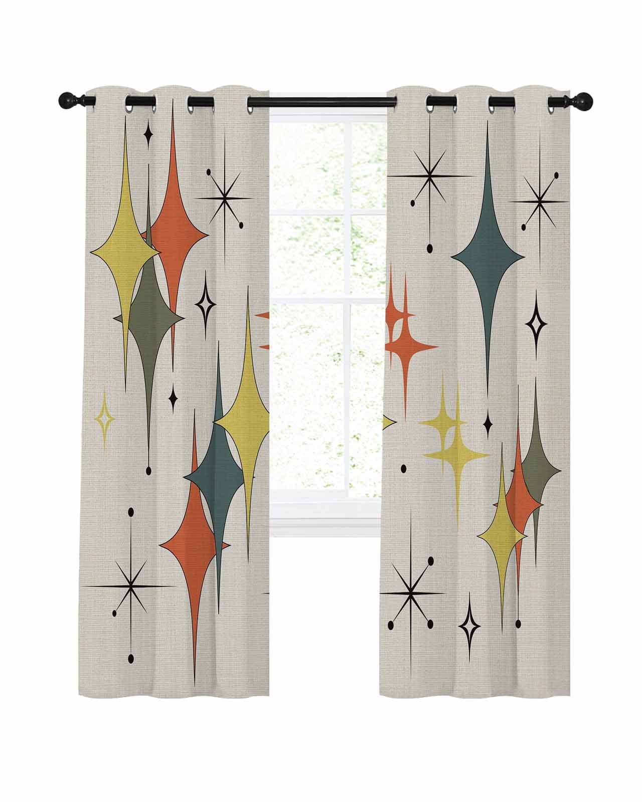 Multi-Color Diamond Blackout Curtains, Light Blocking Print Window ...