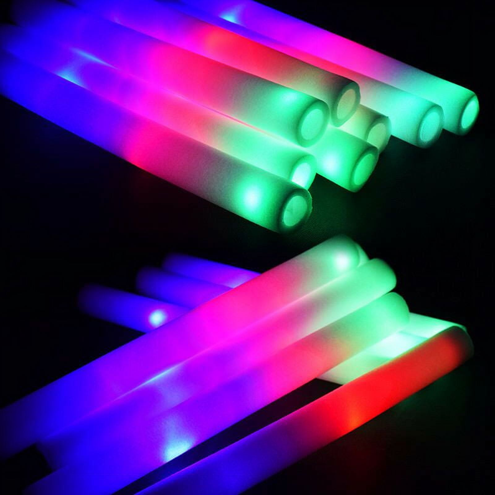 36 PACK Multi Color Foam LED Baton Light Sticks Flashing Light Up Glow ...