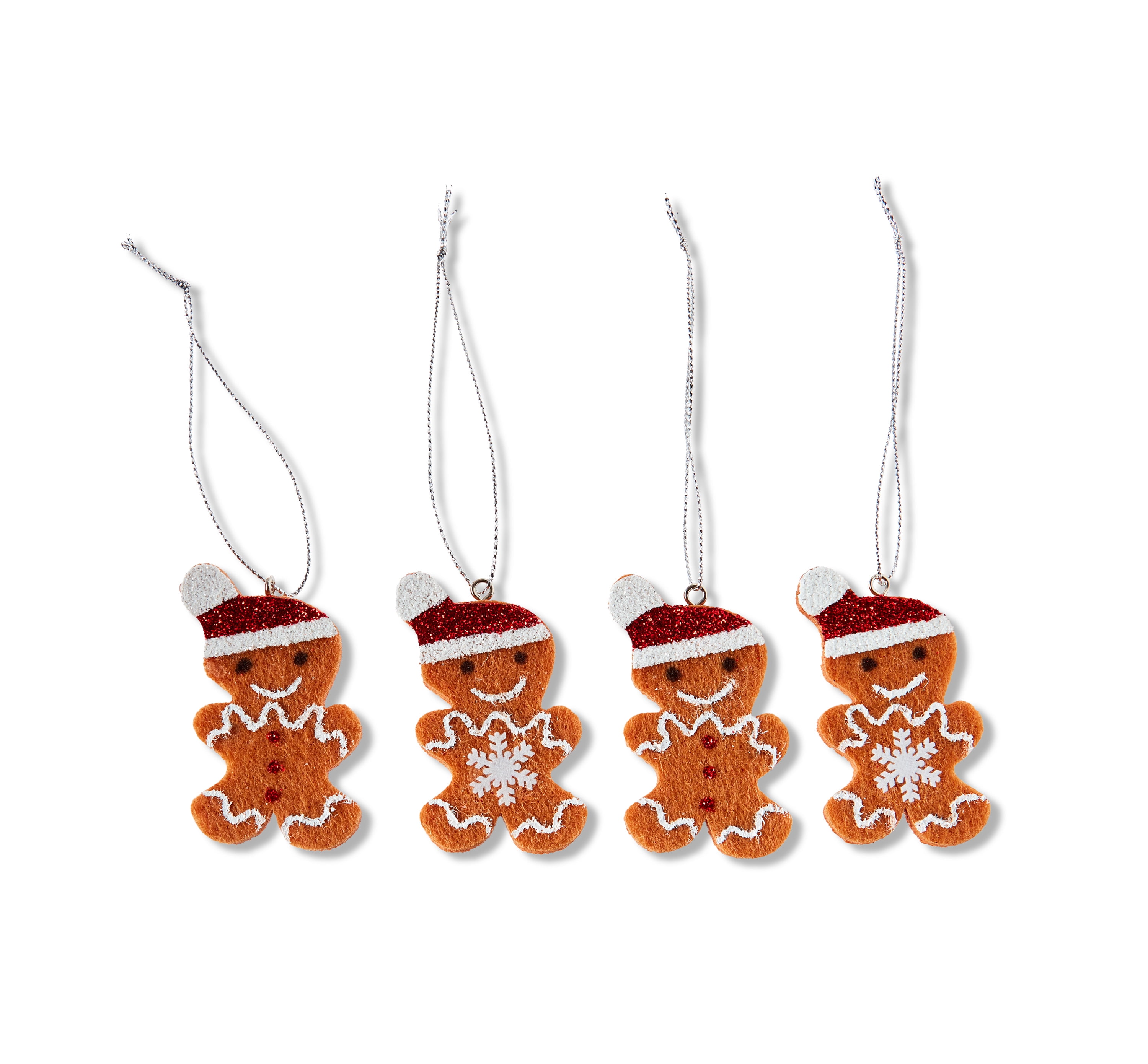 Multi-Color Gingerbread Men Mini Christmas Ornaments, 4 Count, by ...