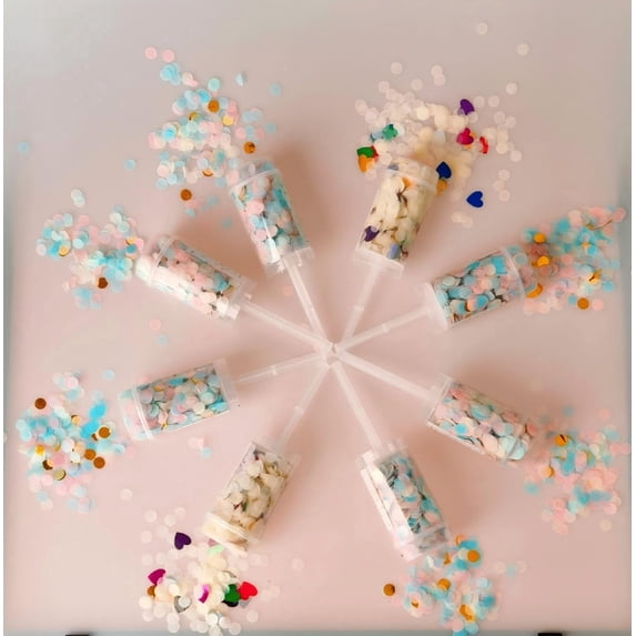 Multi-Color Hand Push Confetti Poppers 8 Pieces for Wedding Celebration ...