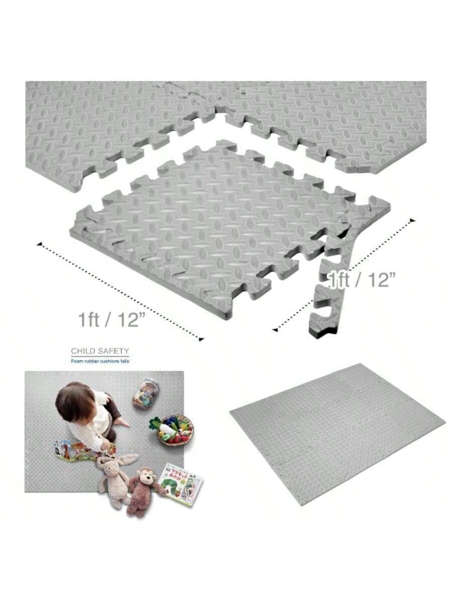 Multi-Color Interlocking EVA Foam Floor Tiles, 12-Pack 12 Sq Ft Play ...
