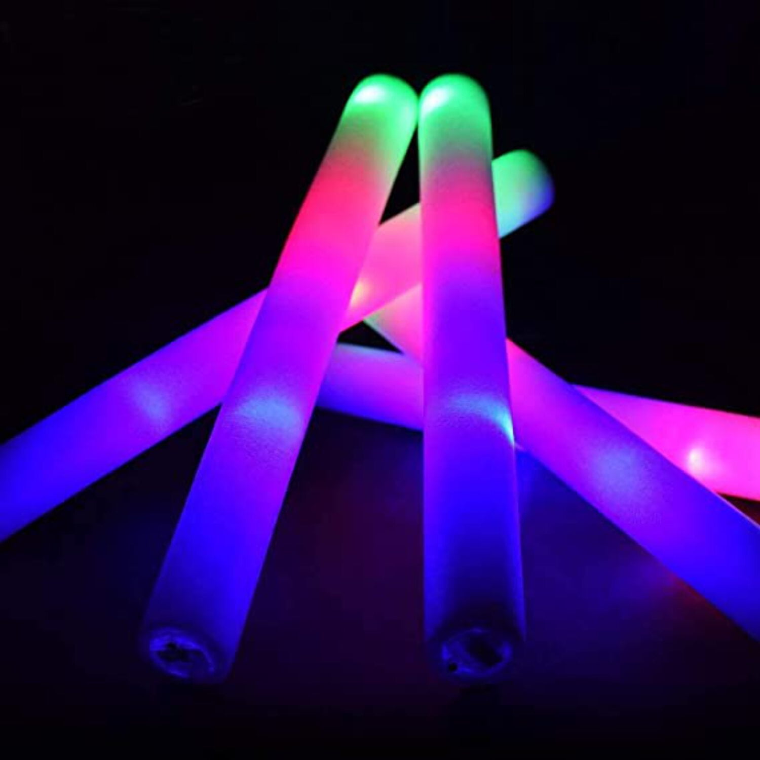 Multi-Color LED Foam Sticks Light Up Batons (12 Pieces) - Walmart.com