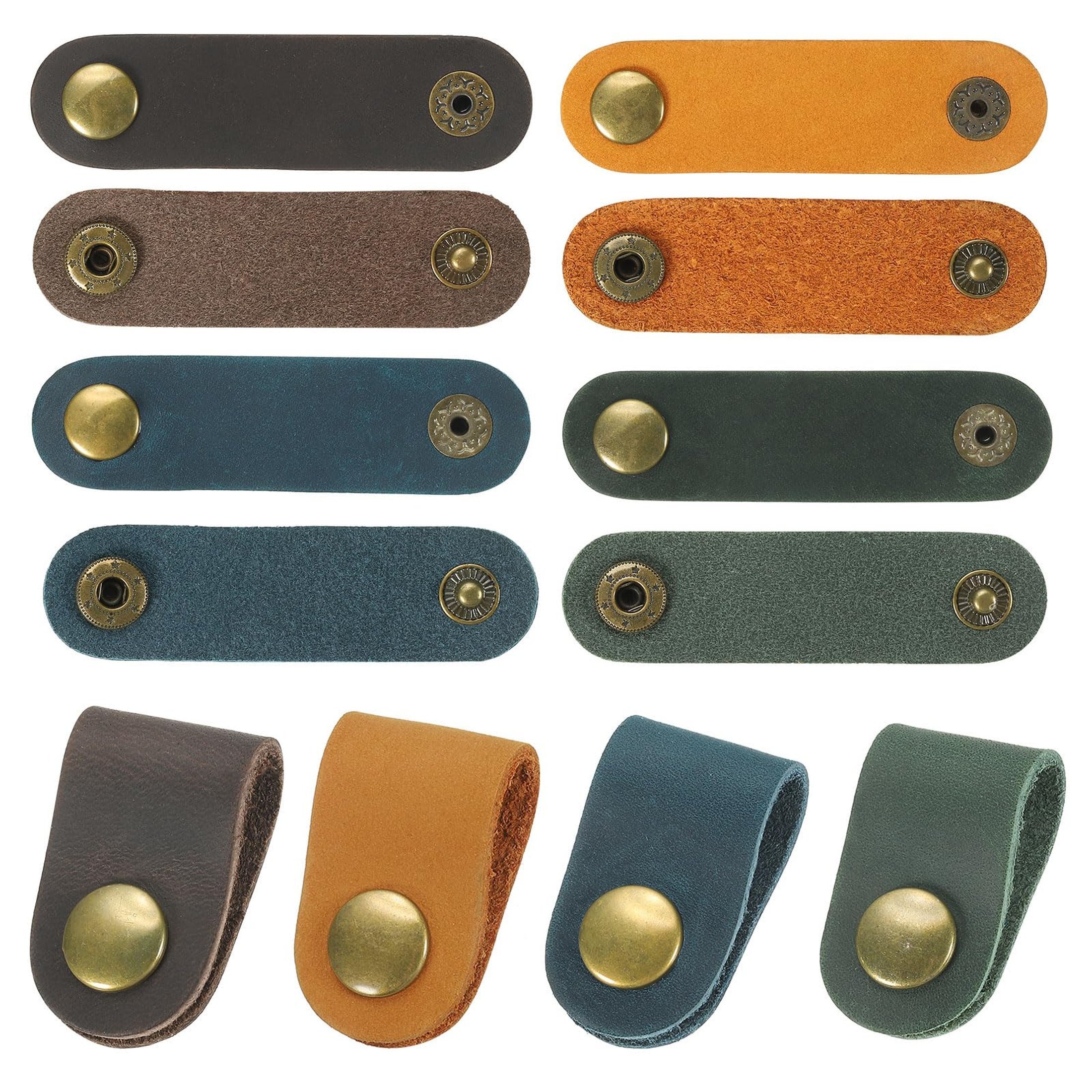 Multi-Color Leather Cord Organizer Clips for Efficient Cable Management ...