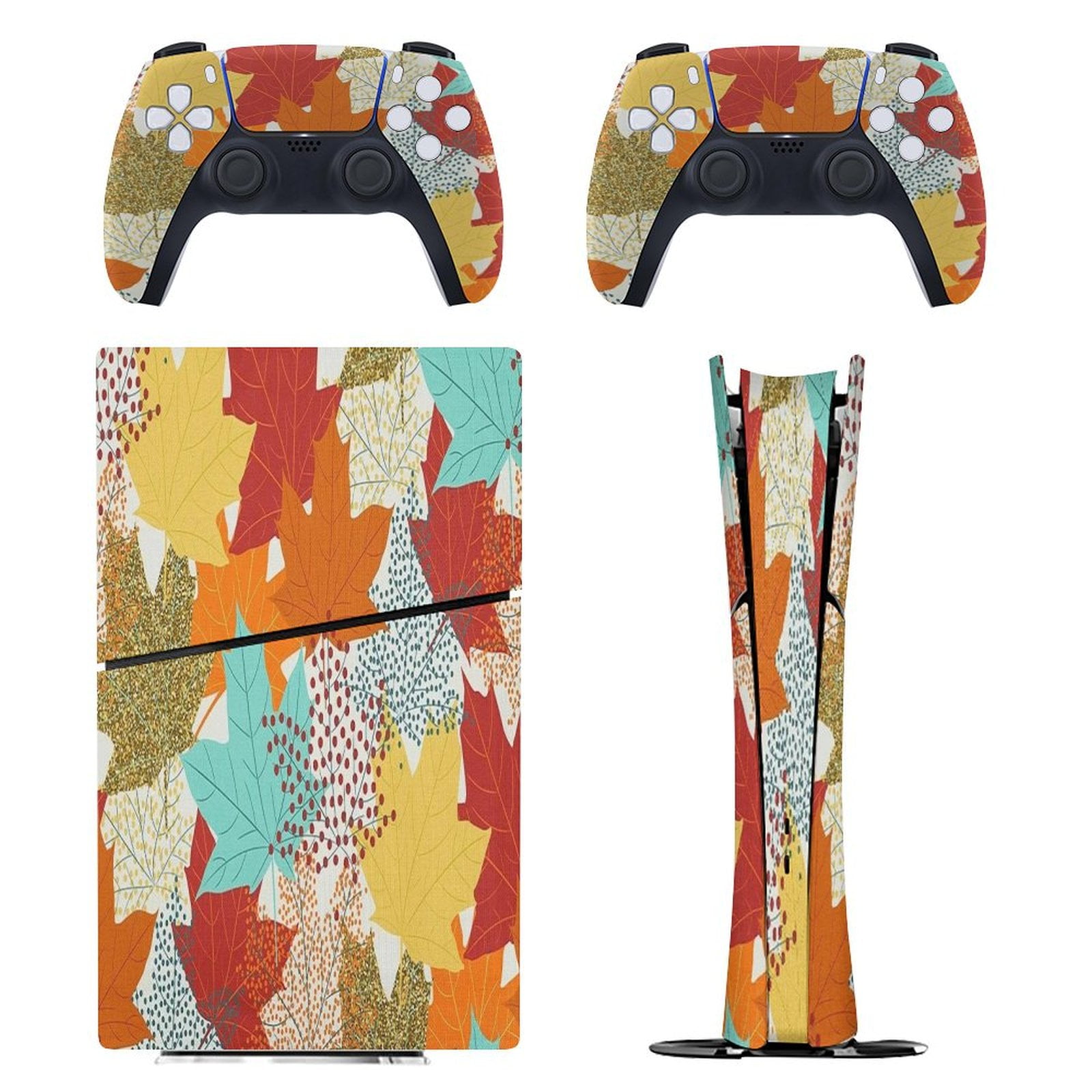 Multi-Color Leaves PS5/PS5 Pro/PS5 Slim Digital Disc Skin Sticker For ...