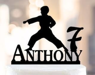 Multi Color Martial Arts Karate Cake Topper, 6 Inch, 1 Count, Perfect ...