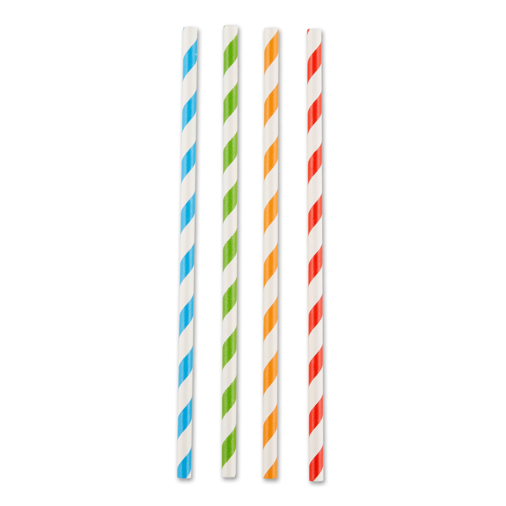 Multi-Color Paper Straw Striped 100 Ct 7.75 inch - Walmart.com