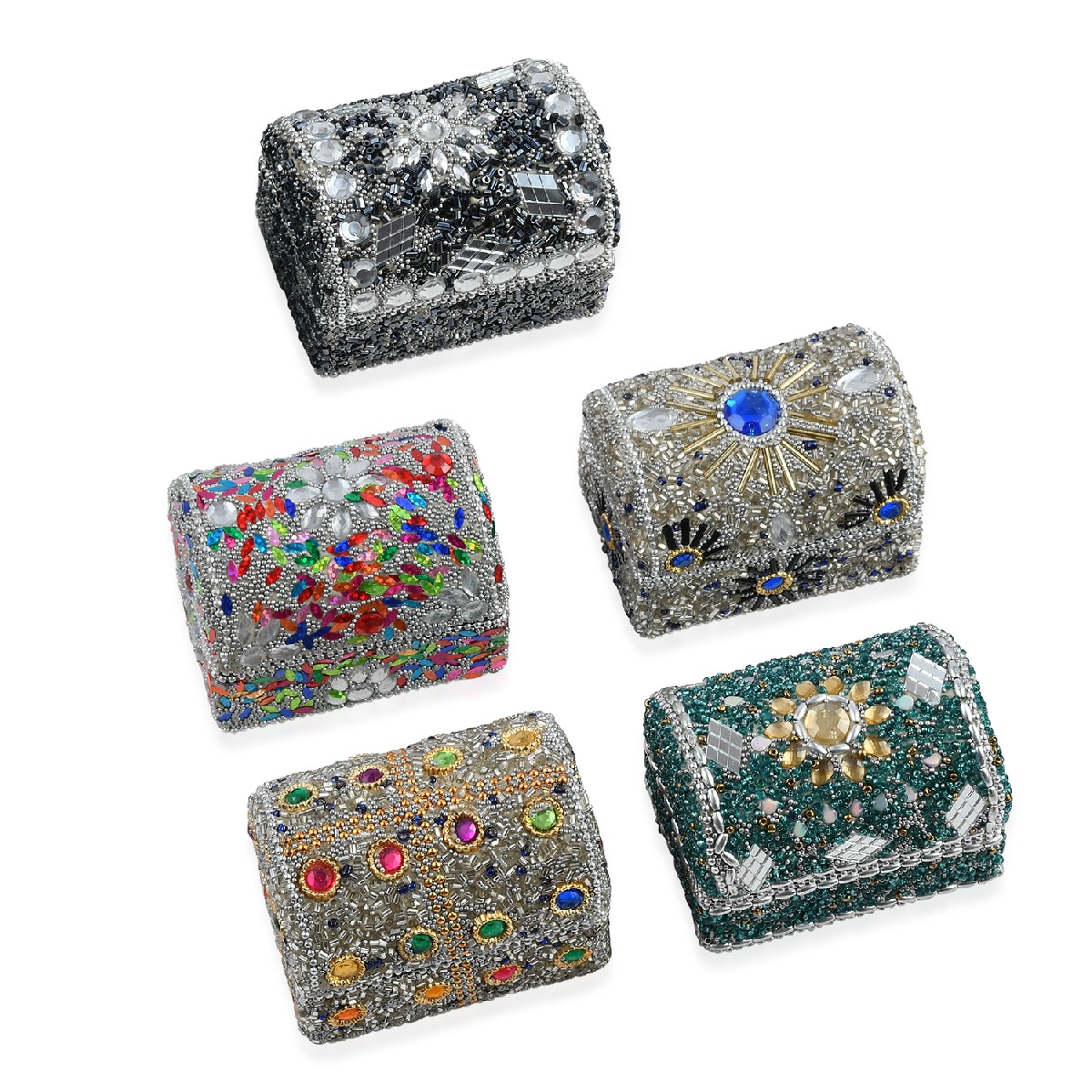 Mini Travel Jewelry Cases for Women - Small Treasure Chest Trinket Box ...