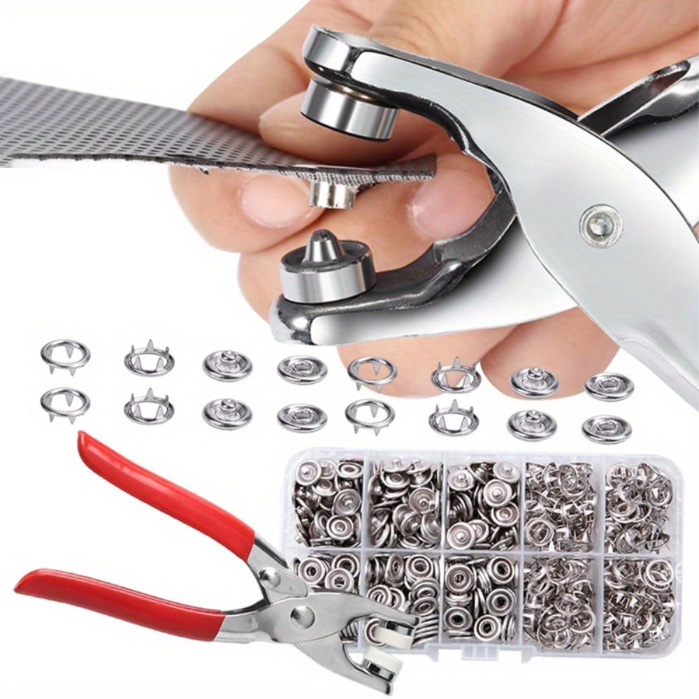 Multi-Color Snap Fastener Set - 100 Sets with Pliers for Baby Clothes ...