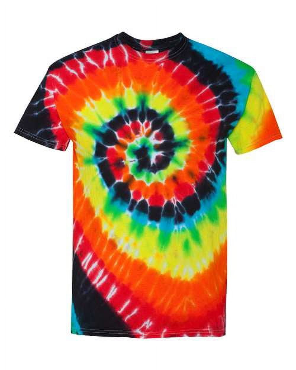 Multi-Color Spiral Tie-Dyed T-Shirt - Walmart.com