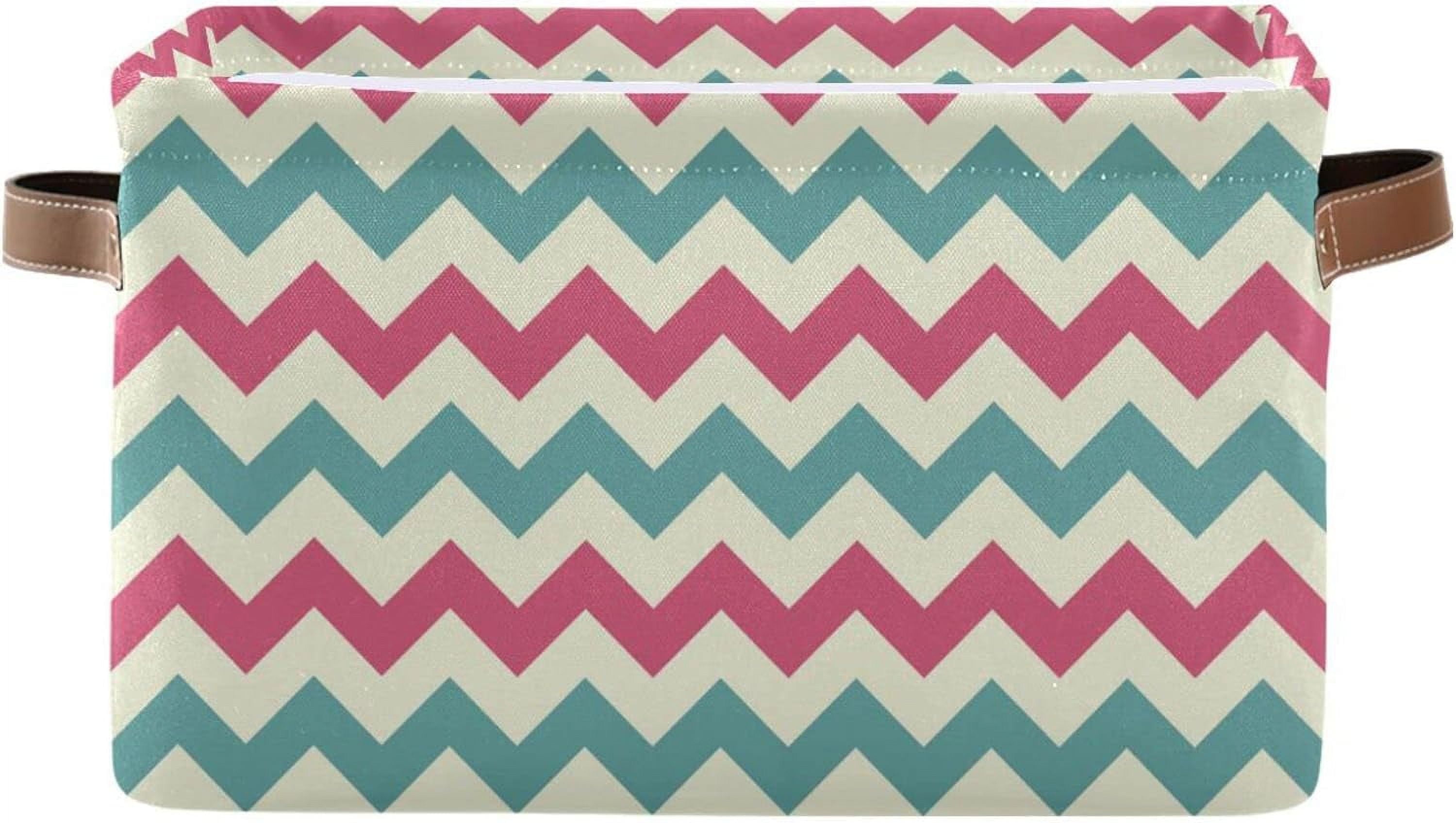 Multi Color Storage Basket with Handles Collapsible Storage Bins Canvas ...