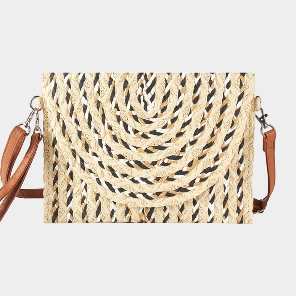 Multi Color Straw Clutch / Crossbody Bag - Walmart.com