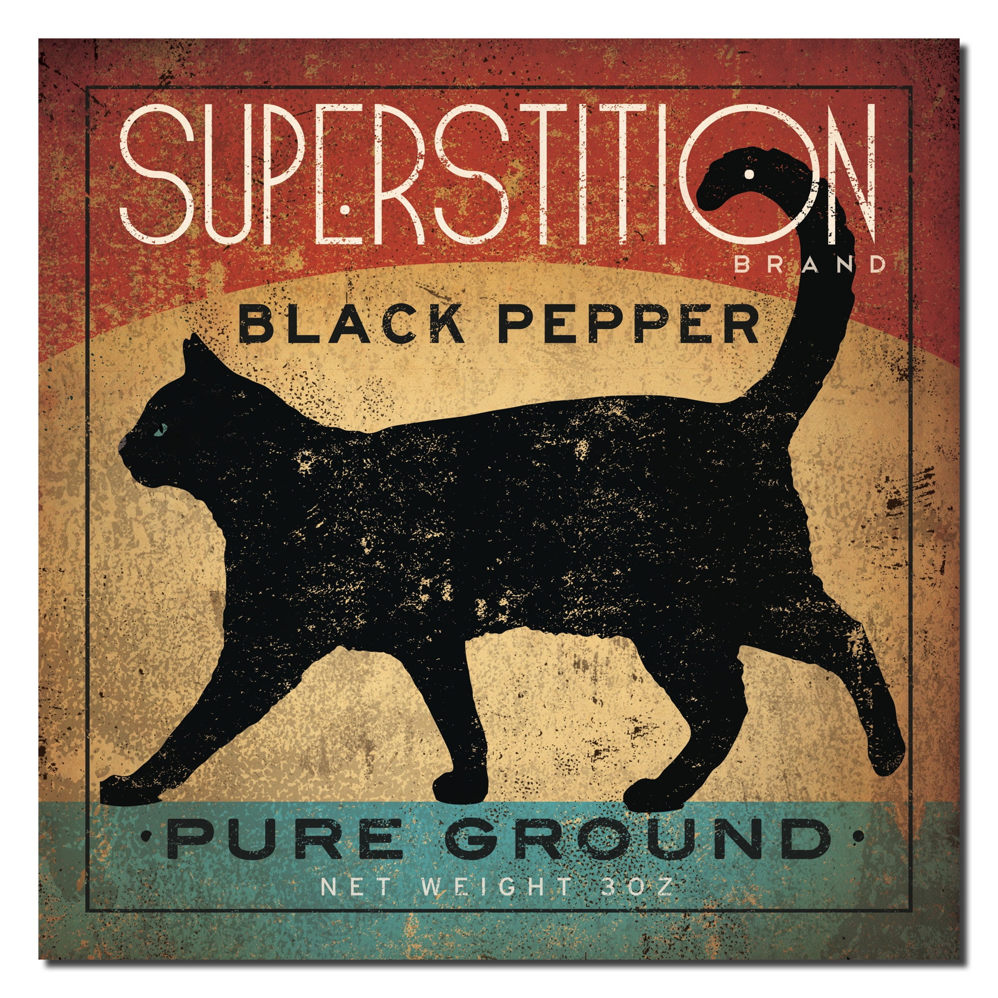 Multi-Color Superstition Black Cat Print Adult Kitchen Decor; 1 - 12" x ...