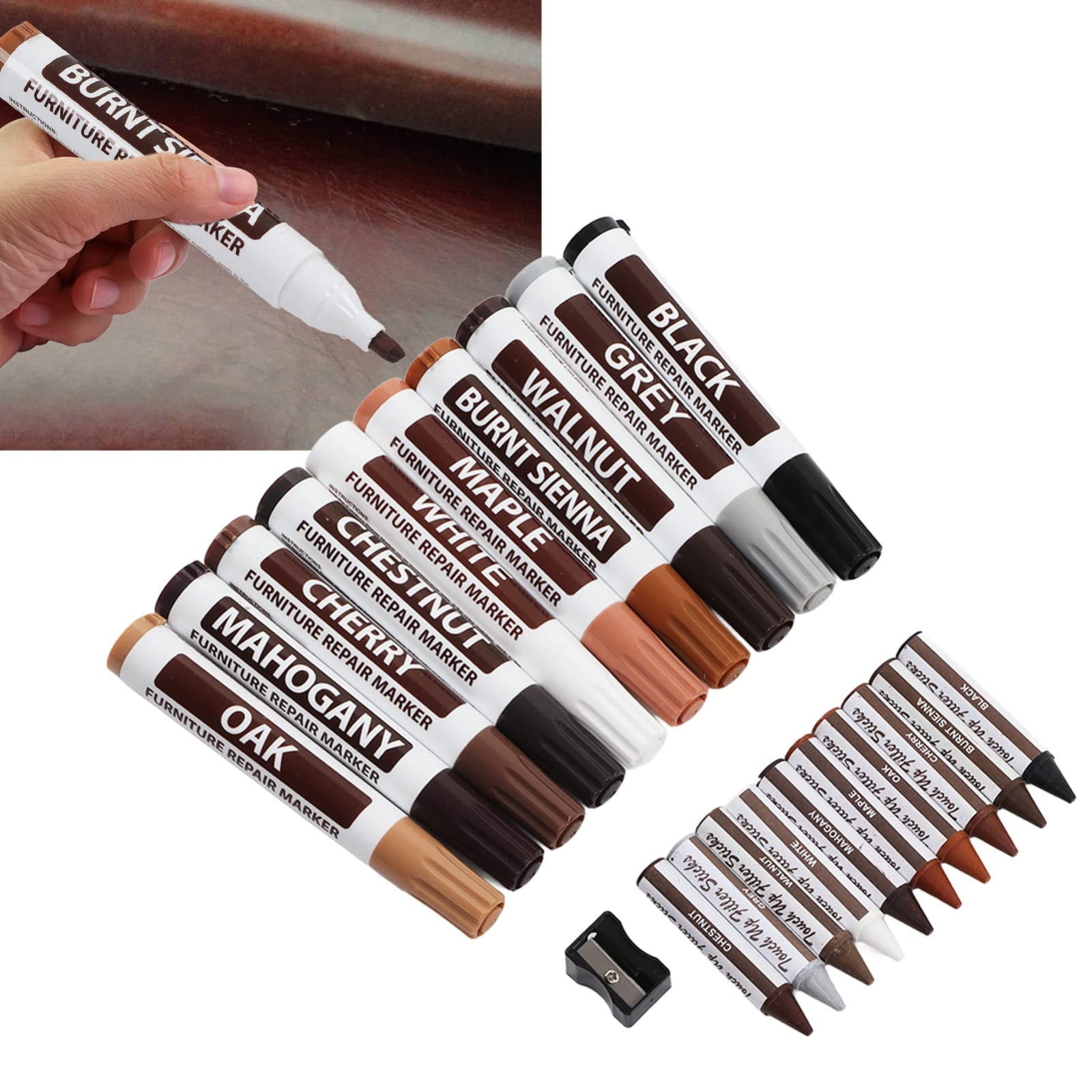 Multi Color Wood Scratch Repair Pen Set Furniture Markers for Floors ...
