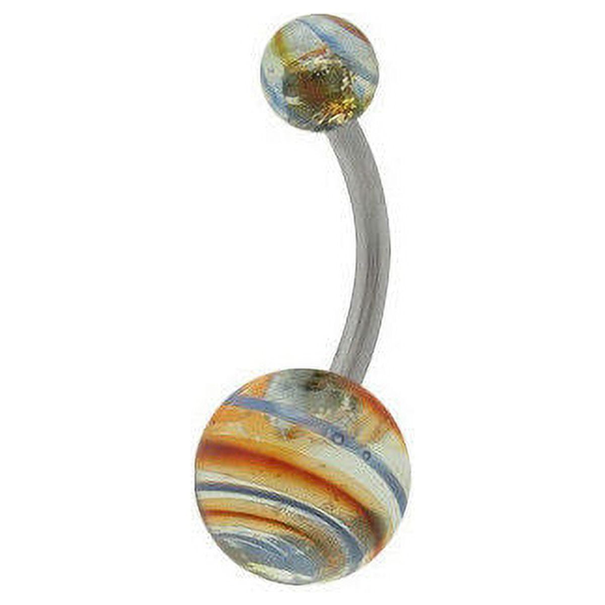 Multi Colored Acrylic Swirl Belly Button Ring - Walmart.com