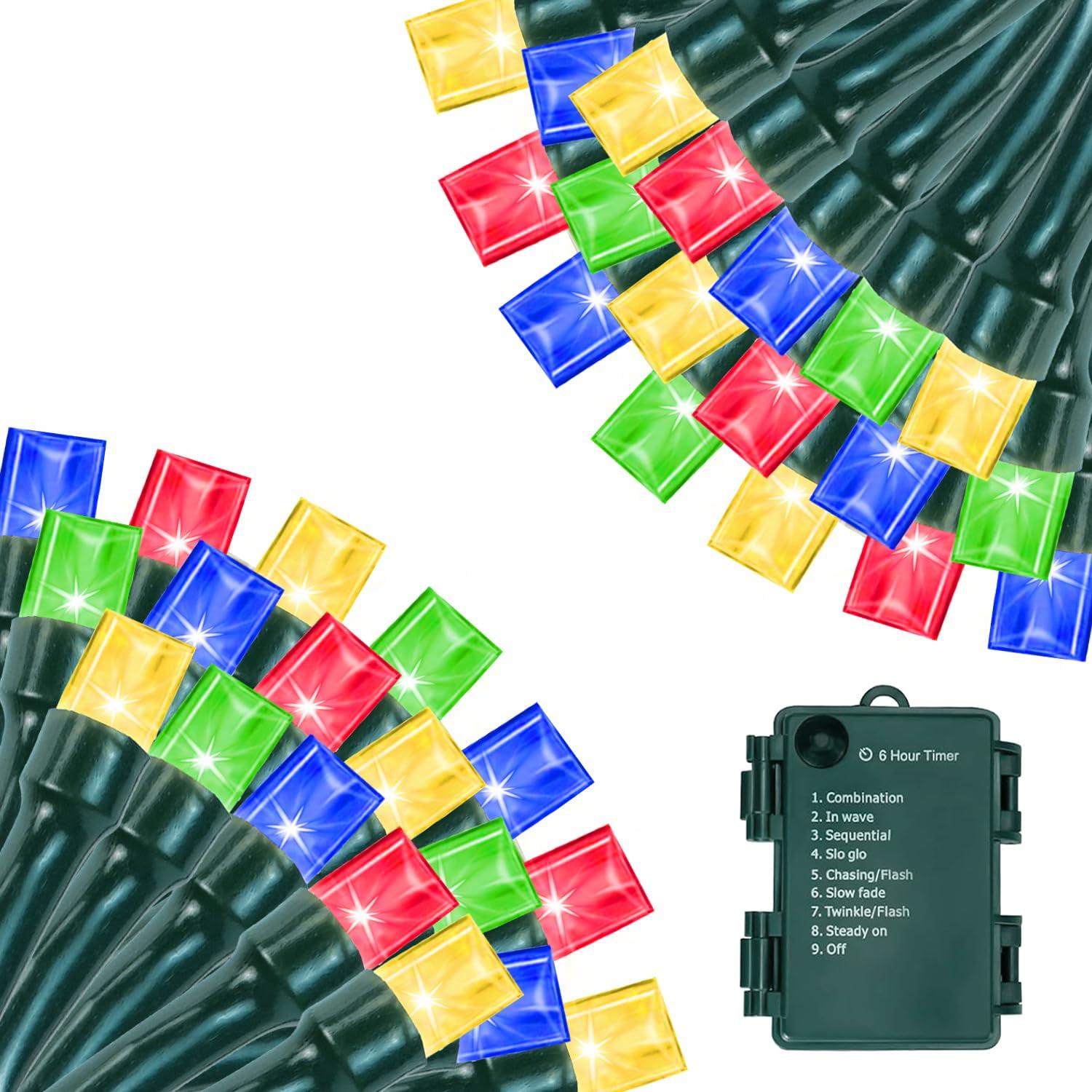 TGXCF 33ft 100 LED Battery Operated Christmas Lights with Timer Twinkle ...