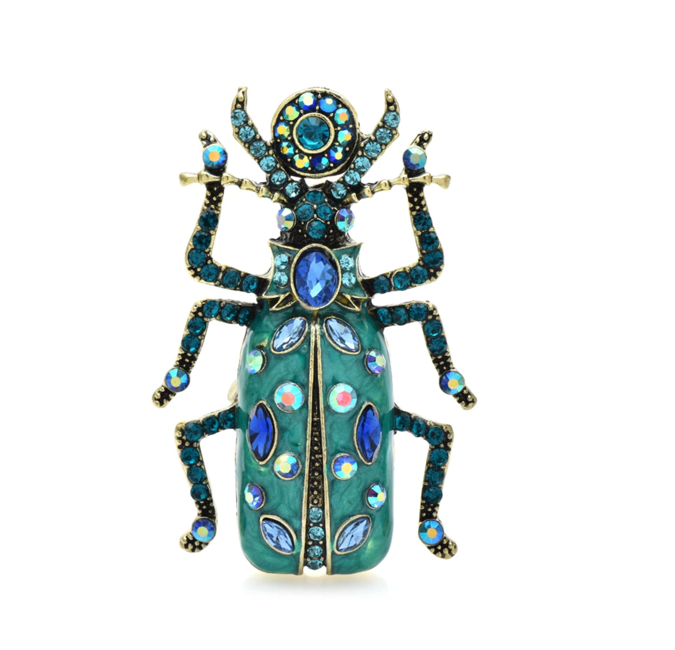 Multi Colored Crystal Beetle Brooch - Walmart.com