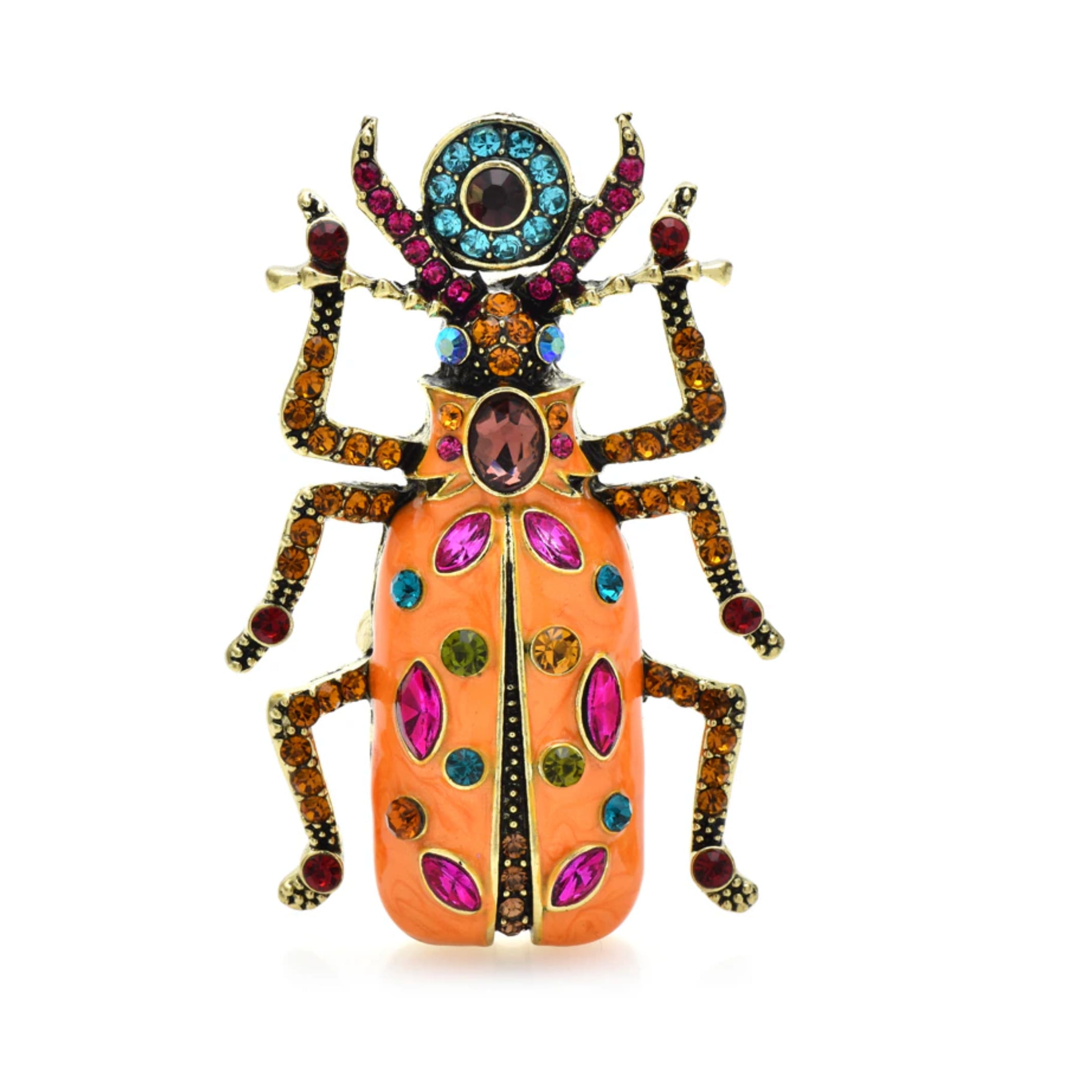 Multi Colored Crystal Beetle Brooch - Walmart.com