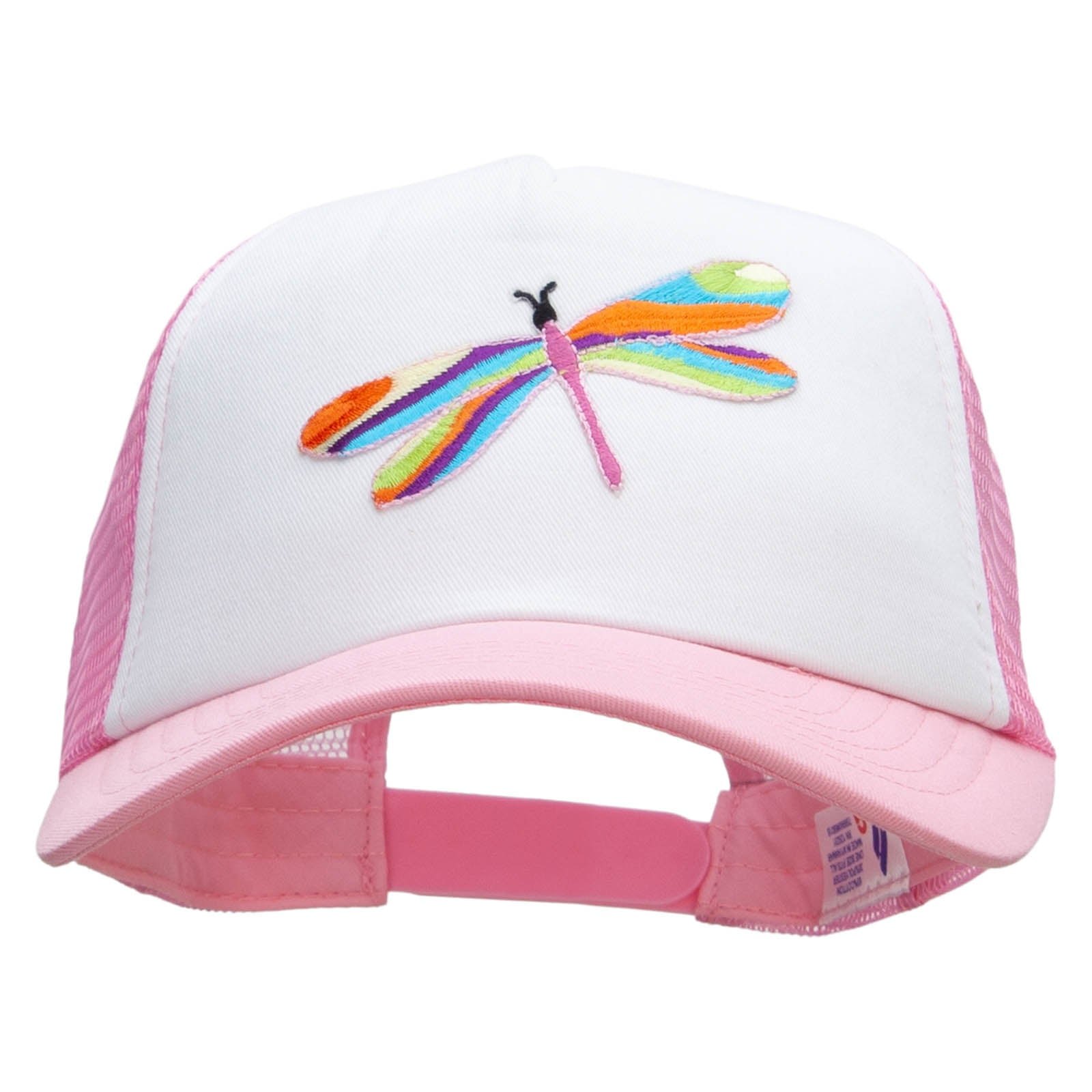 Multi-Colored Dragonfly Patched Cotton Trucker Cap - Lt Pink OSFM ...