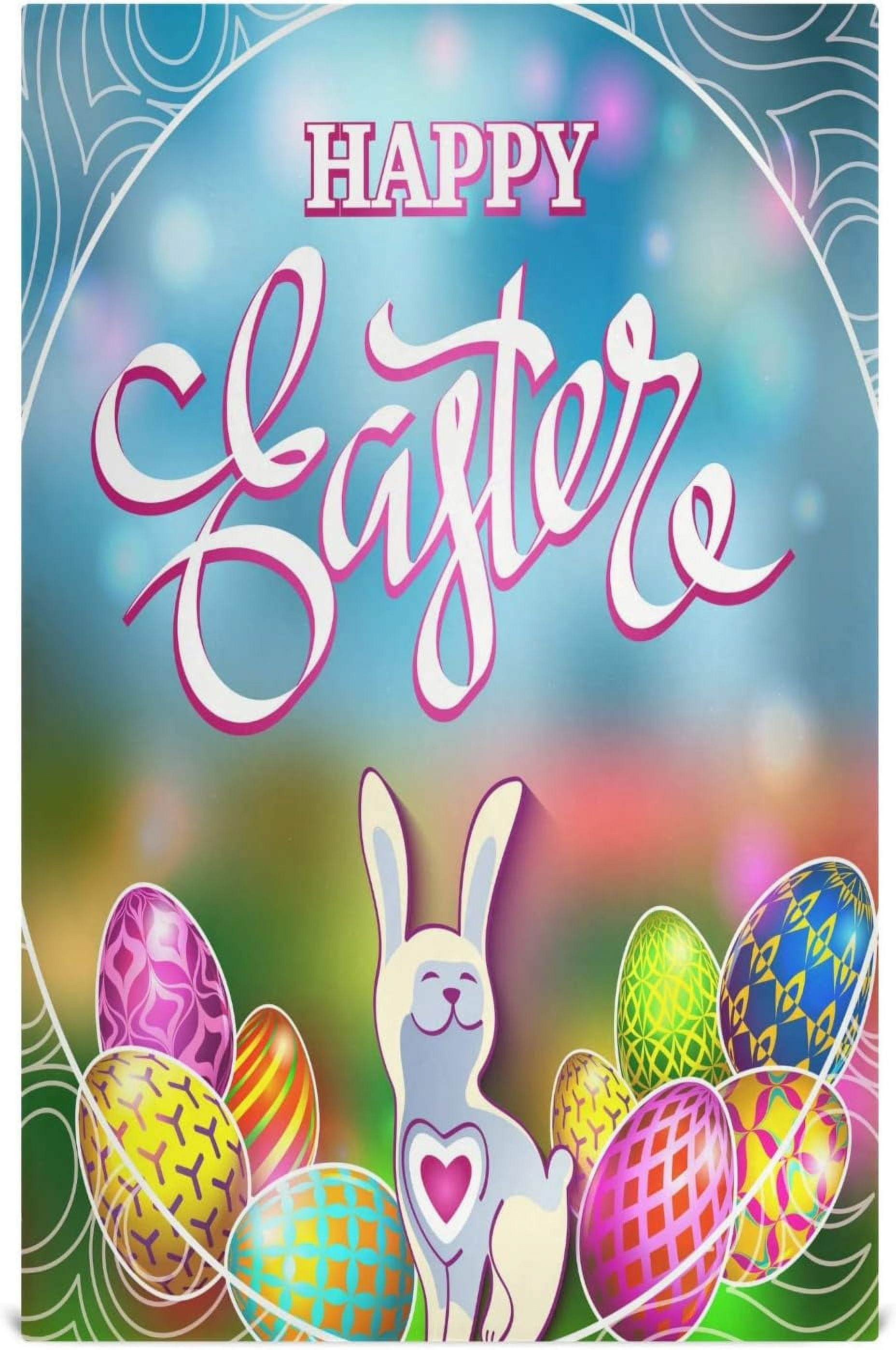 Multi Colored Easter Eggs Kitchen Tea Towels Set of 4 Absorbent Hand ...