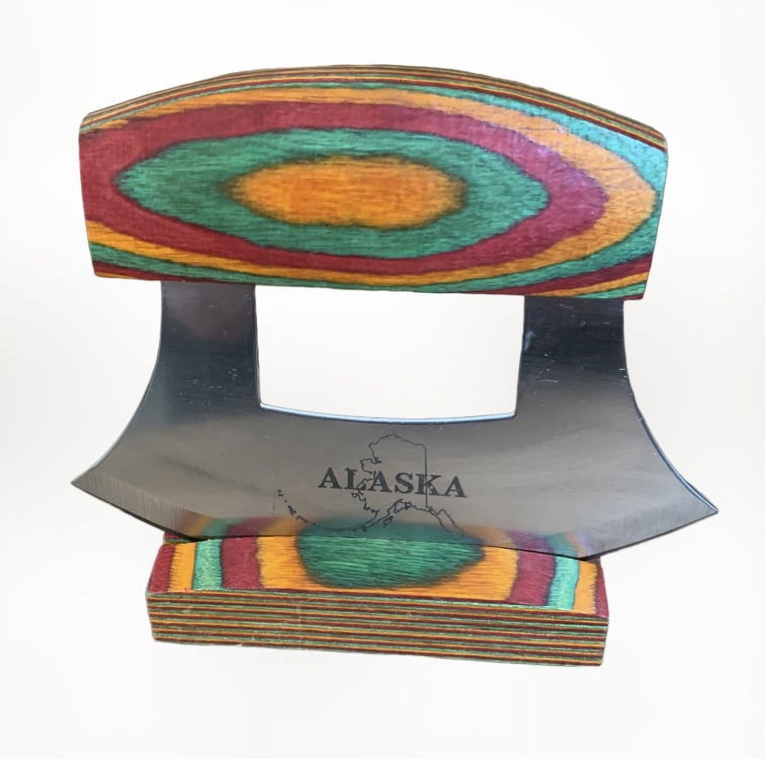 Multi-Colored Exotic Wood Handled Ulu with Stand, Garden, Lawn ...