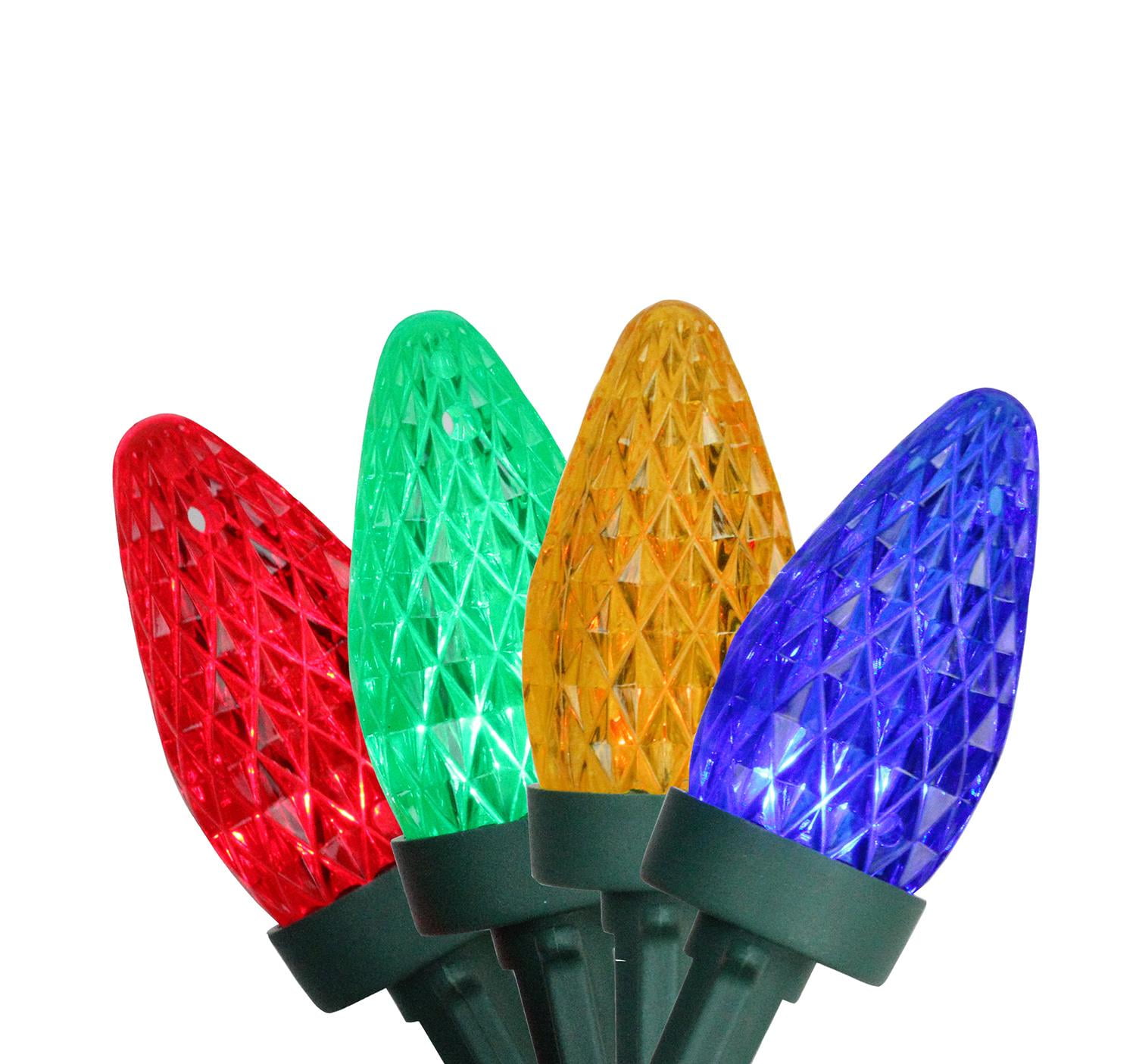 Multi Colored Faceted LED C7 Christmas Lights - Walmart.com