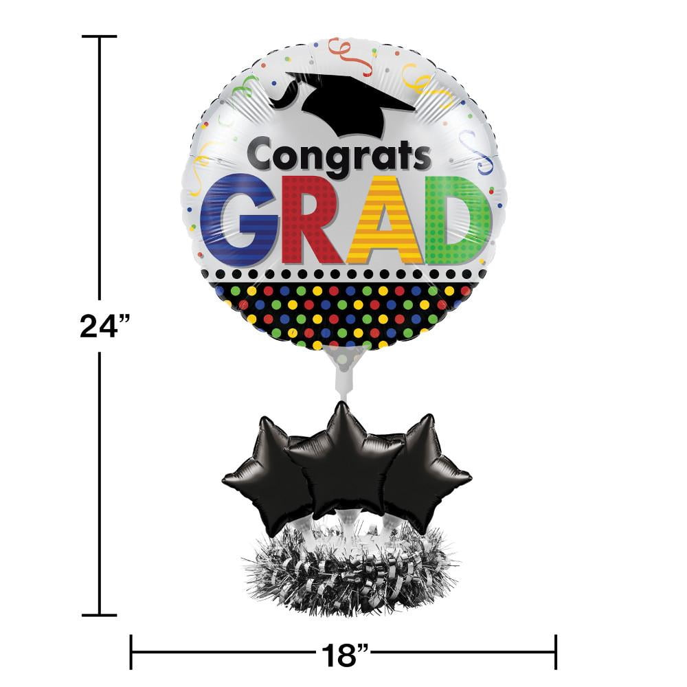 18 Graduation Congrats Grad Centerpiece Balloon Kit - Multicolor ...