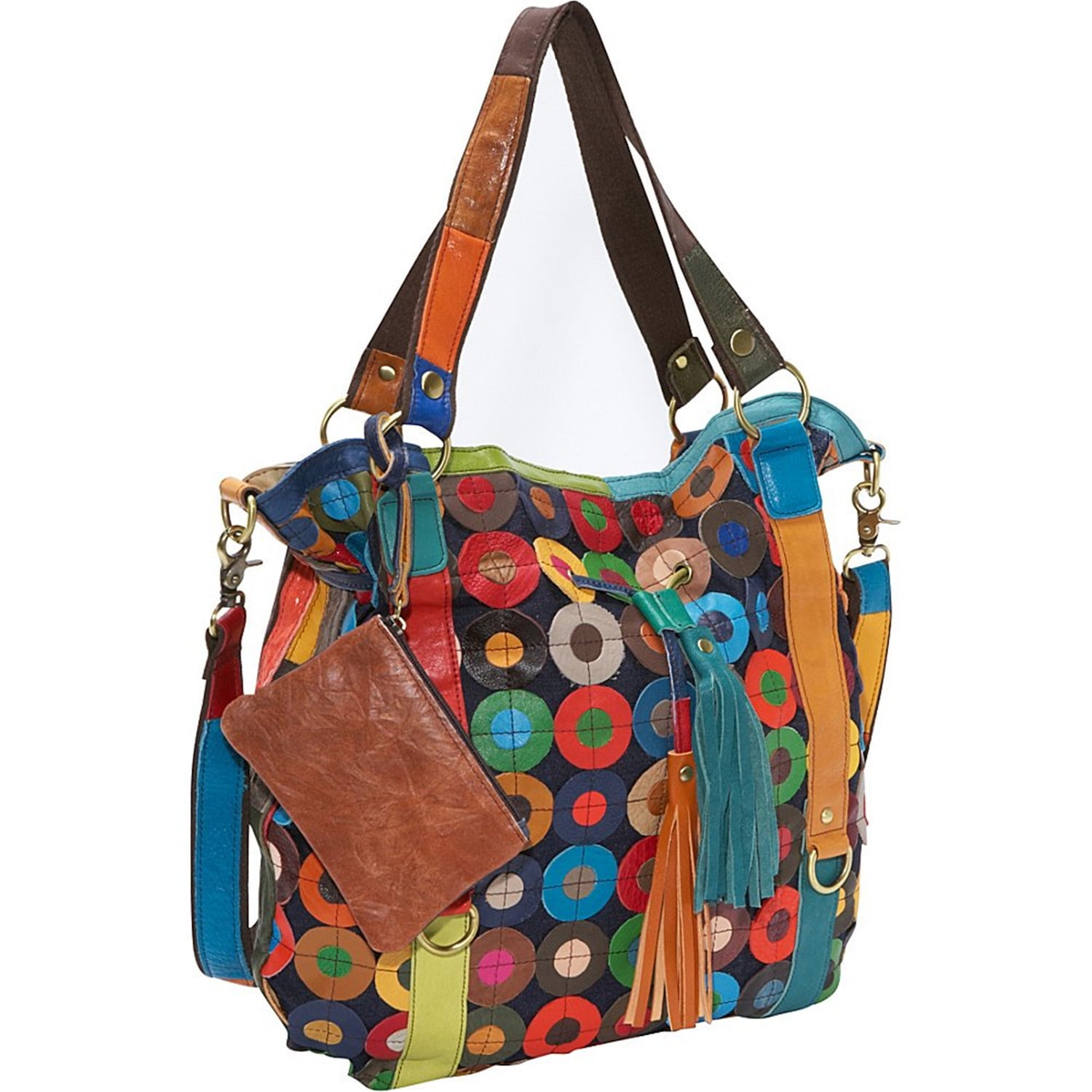 Multi-Colored Lloyd Leather Tote - Walmart.com