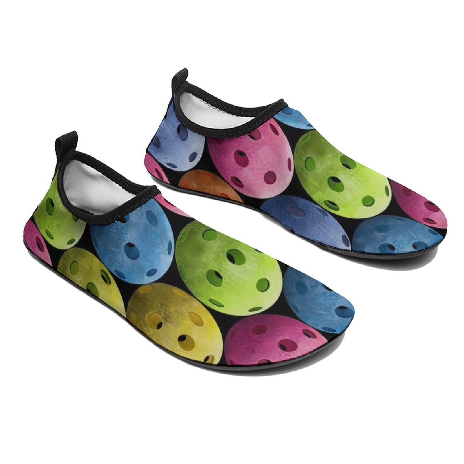 Multi Colored Pickleballs Water Shoes Beach Slip-on Shoes for Men Women ...
