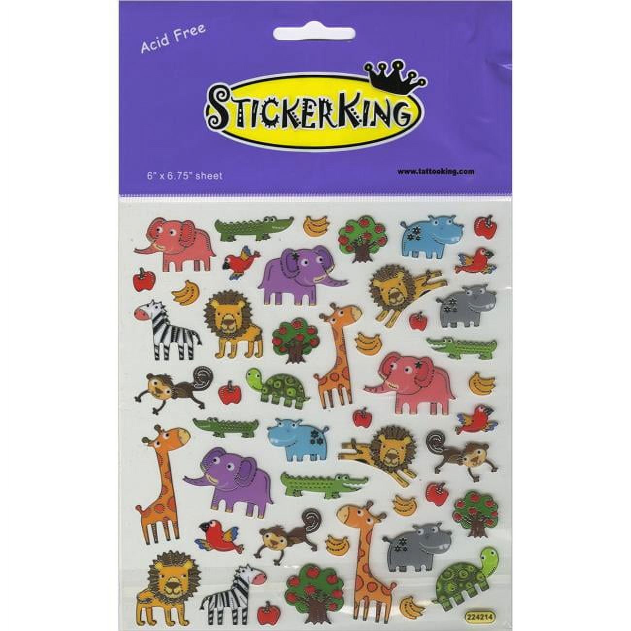 Multicolored Stickers-Zoo Fun - Walmart.com