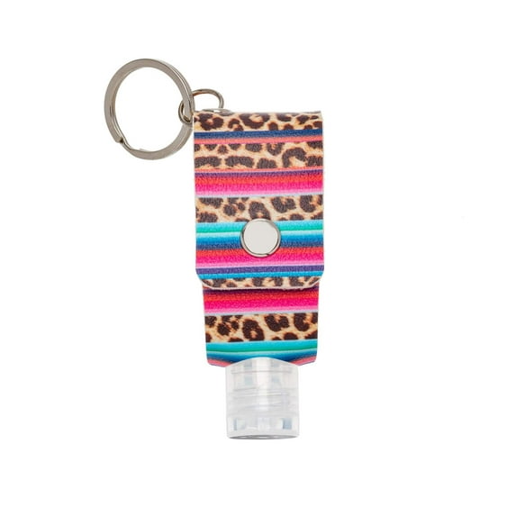 Multi Colored Striped Cheetah Hand Sanitizer Key Chain With Empty 30 Ml ...