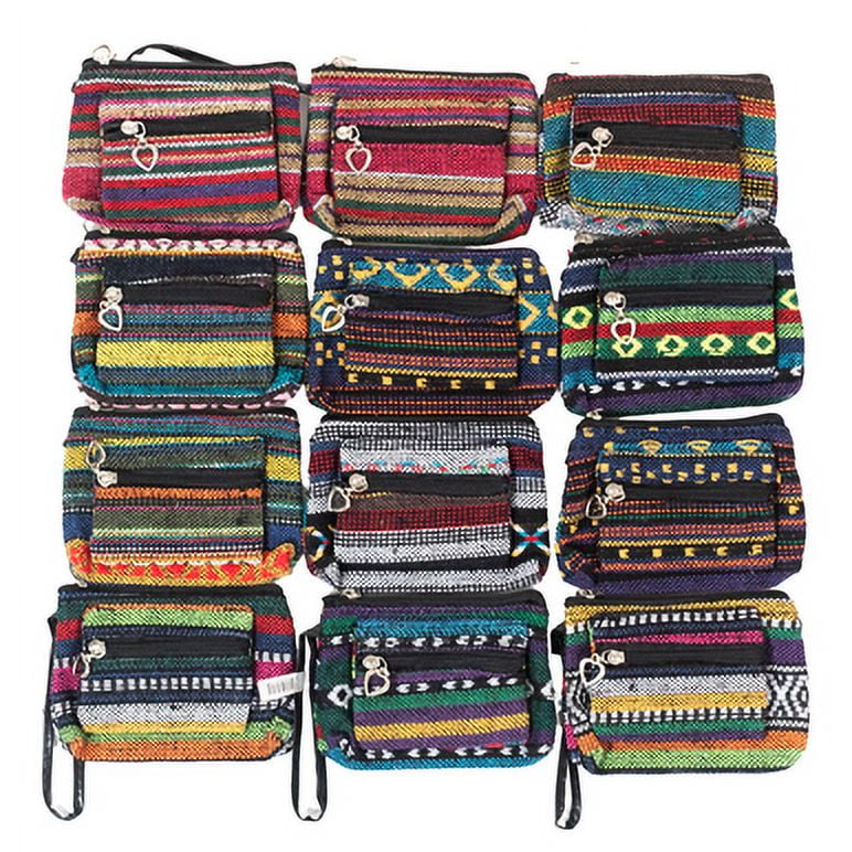 Multi Colored Woven Coin Purse - 12 per pack - Walmart.com