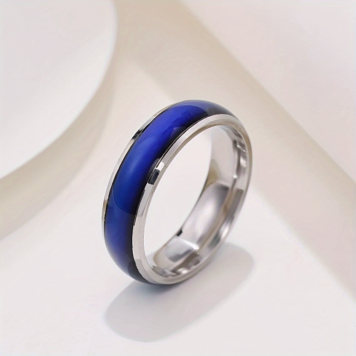 [Multi Colors Mood Ring Thermal] Trendy Mood Ring Made Of Stainless ...
